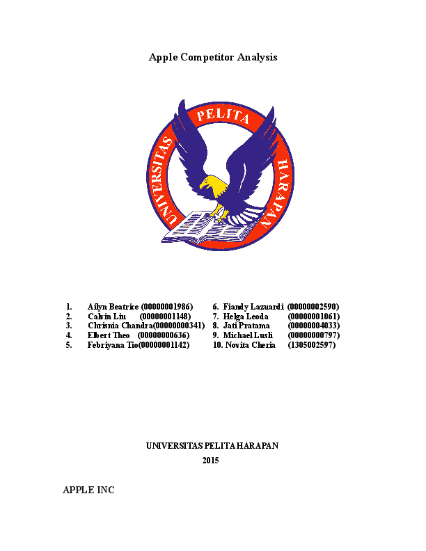 (DOC) Apple Competitor Analysis