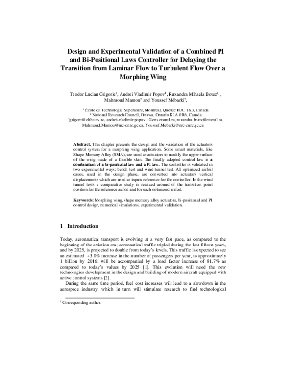 (PDF) Design and Experimental Validation of a Combined PI and Bi-Positional Laws Controller for ...