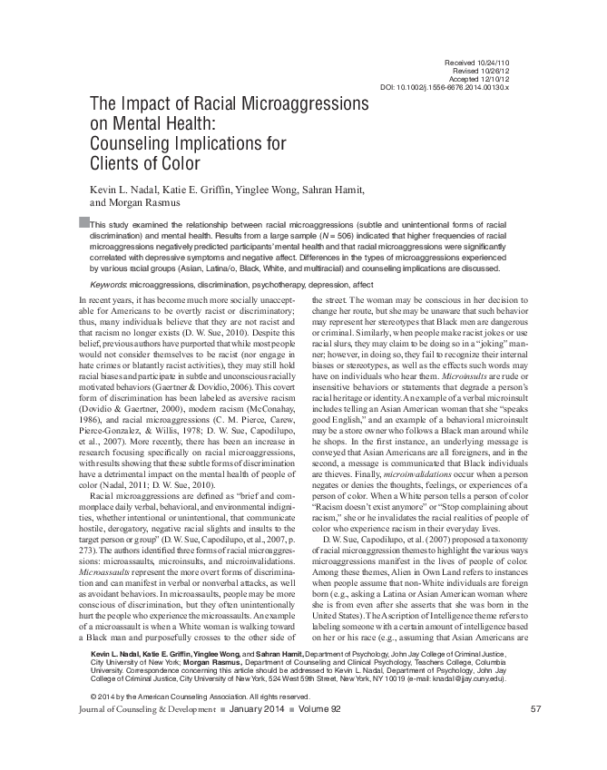 (PDF) The Revised 28-Item Racial and Ethnic Microaggressions Scale ...