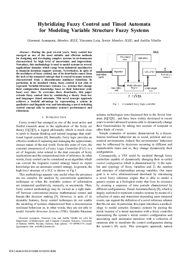 Pdf Hybridizing Fuzzy Control And Timed Automata For Modeling