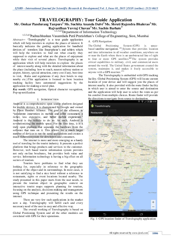(PDF) TRAVELOGRAPHY: Tour Guide Application