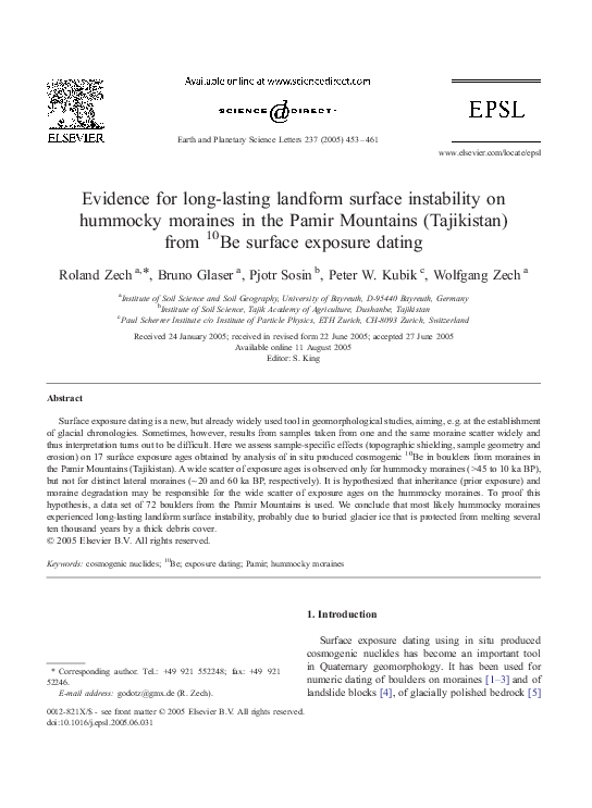 (PDF) Evidence for long-lasting landform surface instability on ...