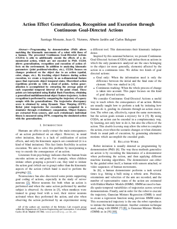 (PDF) Action effect generalization, recognition and execution through ...