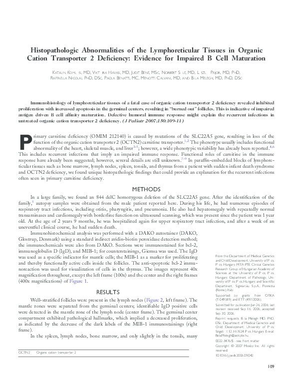 (PDF) Histopathologic Abnormalities of the Lymphoreticular Tissues in ...