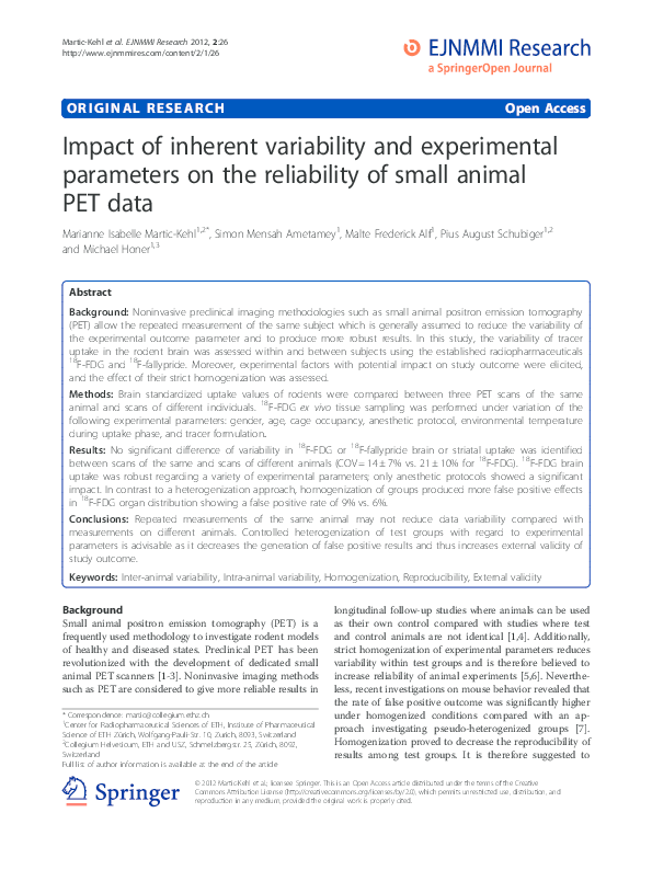 (PDF) Impact of inherent variability and experimental parameters on the ...