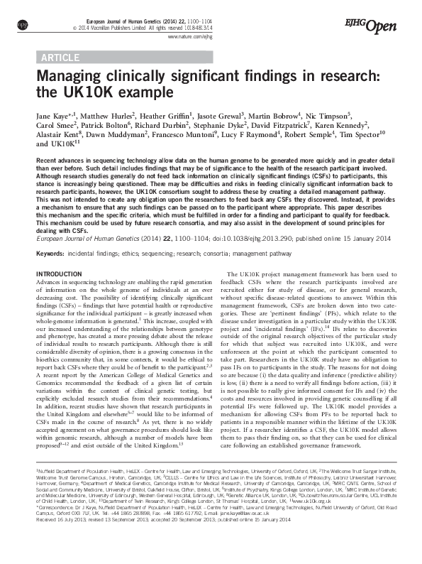 PDF Managing Clinically Significant Findings In Research The UK10K pdf-managing-clinically-significant-findings-in-research-the-uk10k