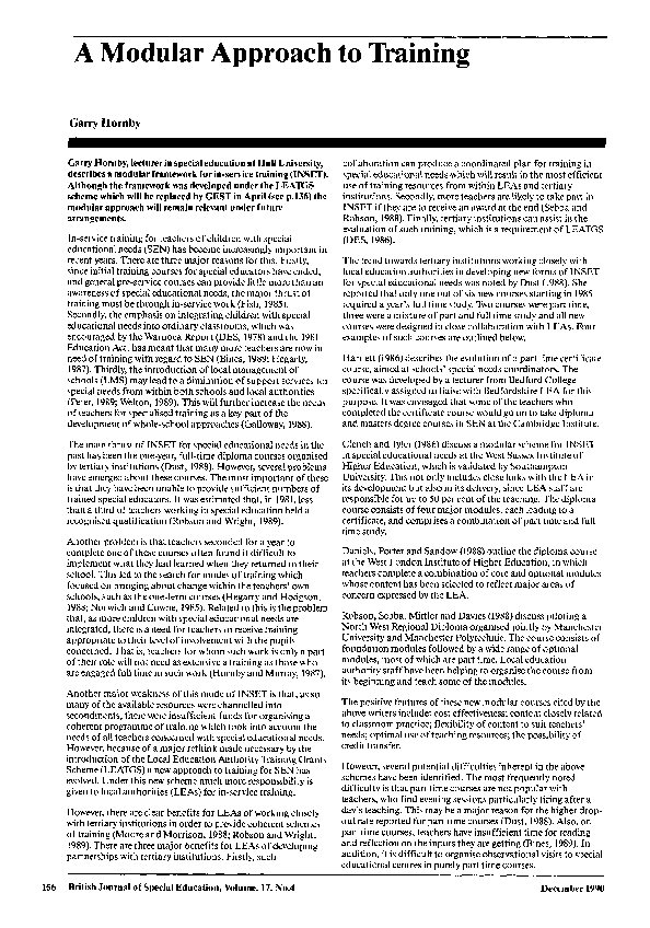 (PDF) A Modular Approach to Training