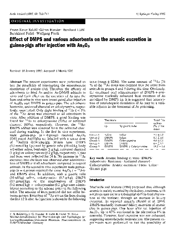 (PDF) Effect of DMPS and various adsorbents on the arsenic excretion in ...