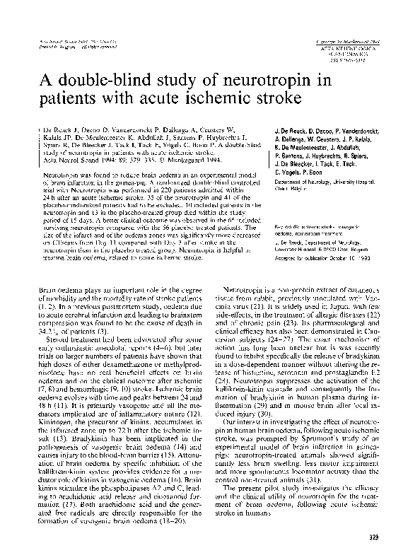 (PDF) A double-blind study of neurotropin in patients with acute ...