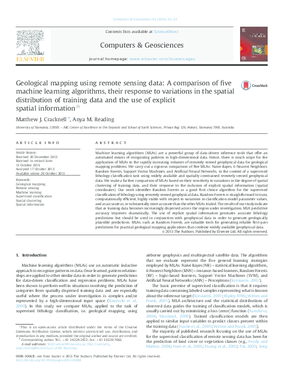 (PDF) Geological mapping using remote sensing data: A comparison of ...