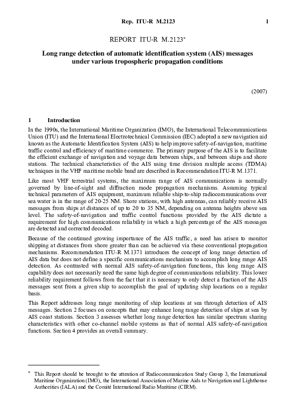 (PDF) Long range detection of automatic identification system (AIS ...