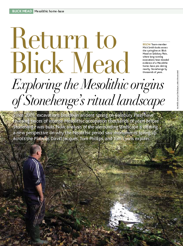 (PDF) Return to Blick Mead Exploring the Mesolithic origins of ...