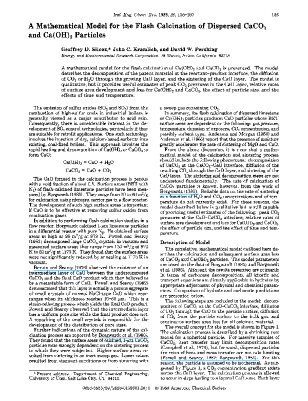 (PDF) A mathematical model for the flash calcination of dispersed ...