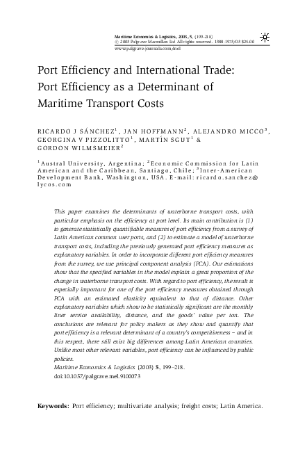 (PDF) Port Efficiency and International Trade: Port Efficiency as a ...