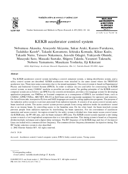 (PDF) KEKB accelerator control system
