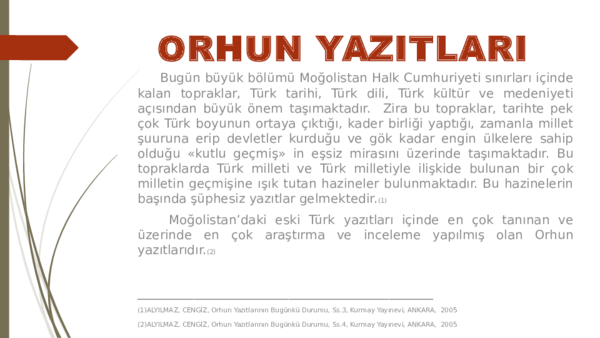 (PPT) Orhun Yazıtları (Orkhon inscriptions)
