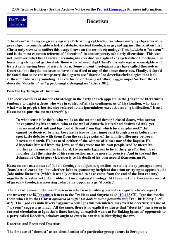 (PDF) Docetism