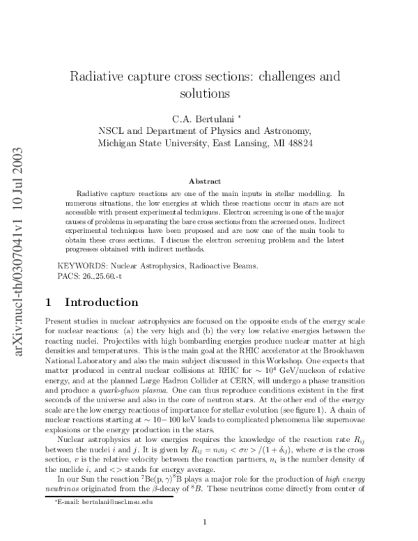 (PDF) Radiative capture cross sections: challenges and solutions
