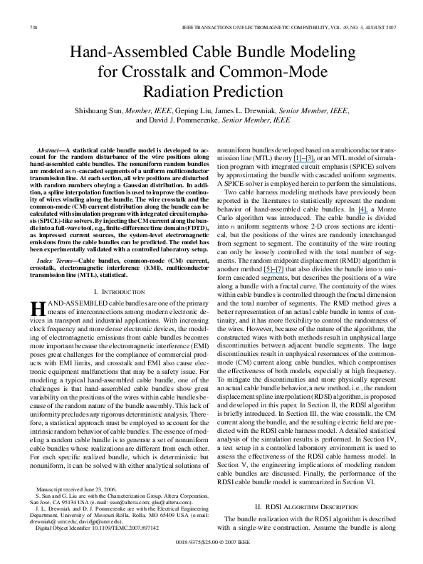 (PDF) Hand-Assembled Cable Bundle Modeling for Crosstalk and Common ...
