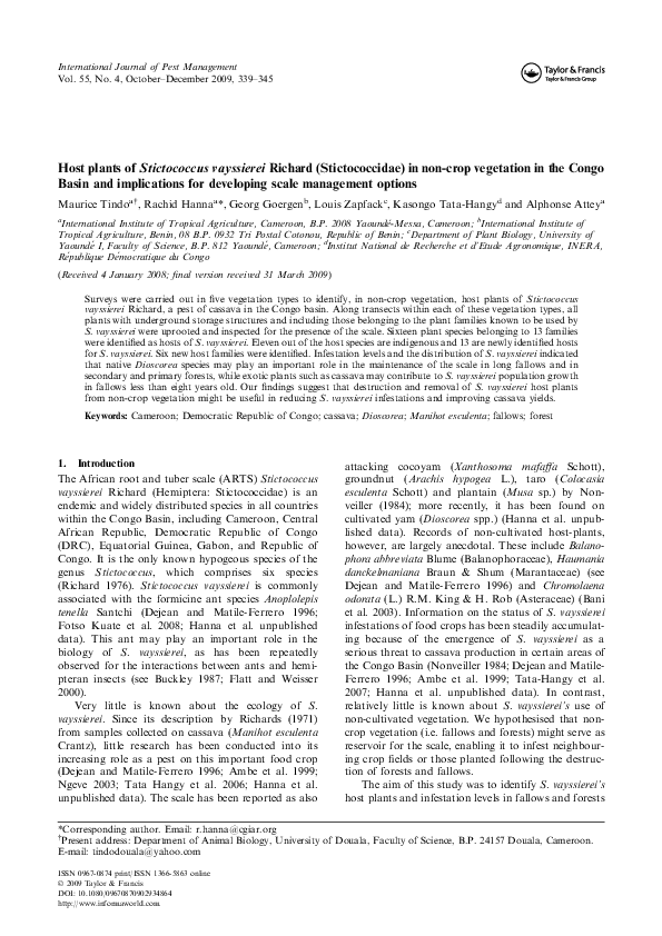 (PDF) Host plants of Stictococcus vayssierei Richard (Stictococcidae ...