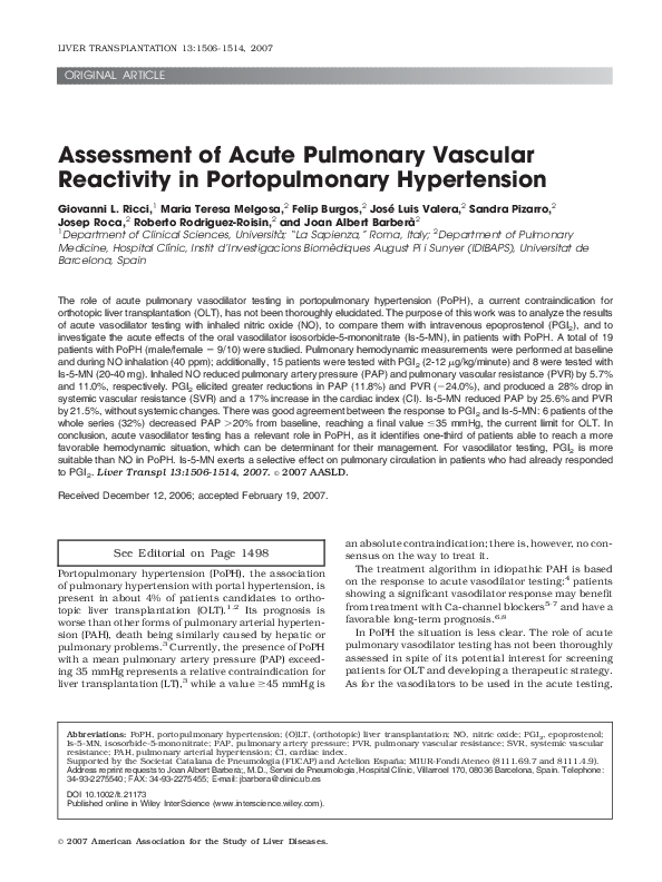 (PDF) Assessment of acute pulmonary vascular reactivity in ...