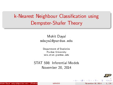 (PDF) k-Nearest Neighbour Classification using Dempster-Shafer Theory