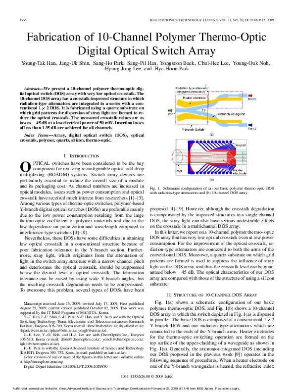 (PDF) Fabrication of 10-Channel Polymer Thermo-Optic Digital Optical ...