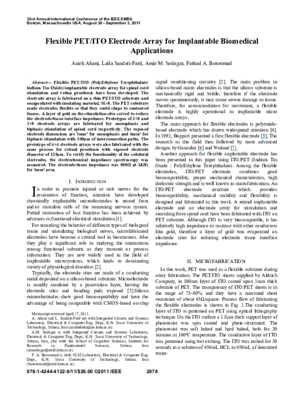 (PDF) Flexible PET/ITO electrode array for implantable biomedical ...