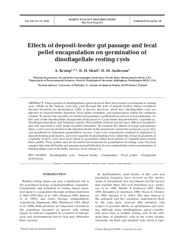 (PDF) Effects of deposit-feeder gut passage and fecal pellet ...