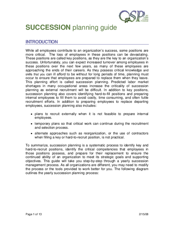 (PDF) SUCCESSION planning guide