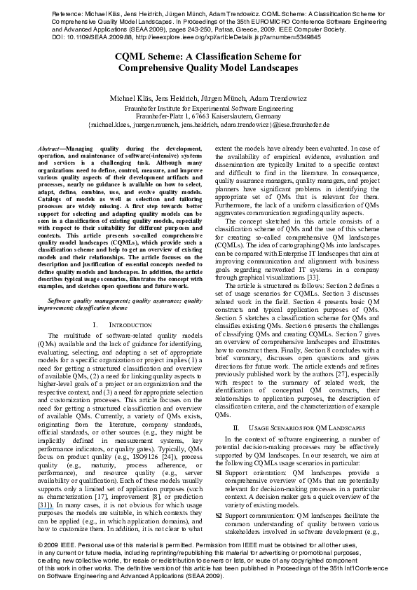 Pdf Cqml Scheme A Classification Scheme For Comprehensive Quality