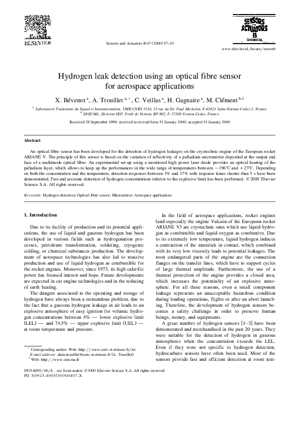 (PDF) Hydrogen leak detection using an optical fibre sensor for ...