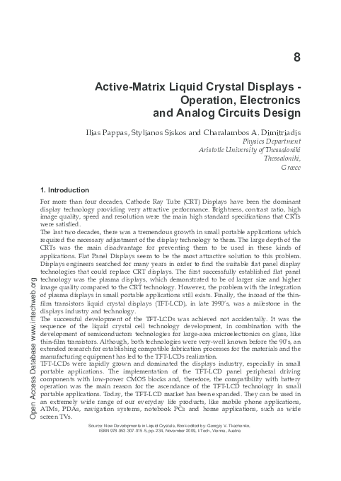 (PDF) Active-Matrix Liquid Crystal Displays - Operation, Electronics and Analog Circuits Design