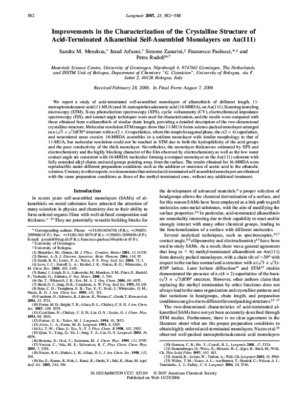 (PDF) Improvements in the Characterization of the Crystalline Structure of Acid-Terminated ...