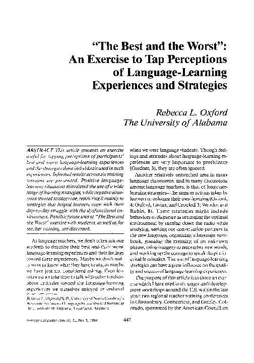 (PDF) “The Best and the Worst”: An Exercise to Tap Perceptions of ...