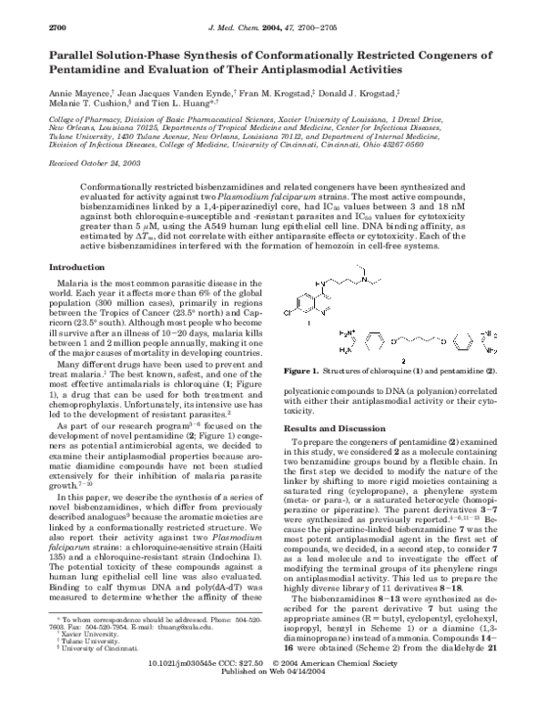 (PDF) Parallel Solution-Phase Synthesis of Conformationally Restricted ...