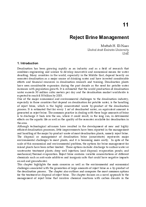 (PDF) Reject Brine Management