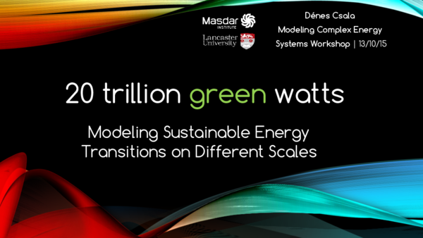 (PPT) Modeling Sustainable Energy Transitions on Different Scales