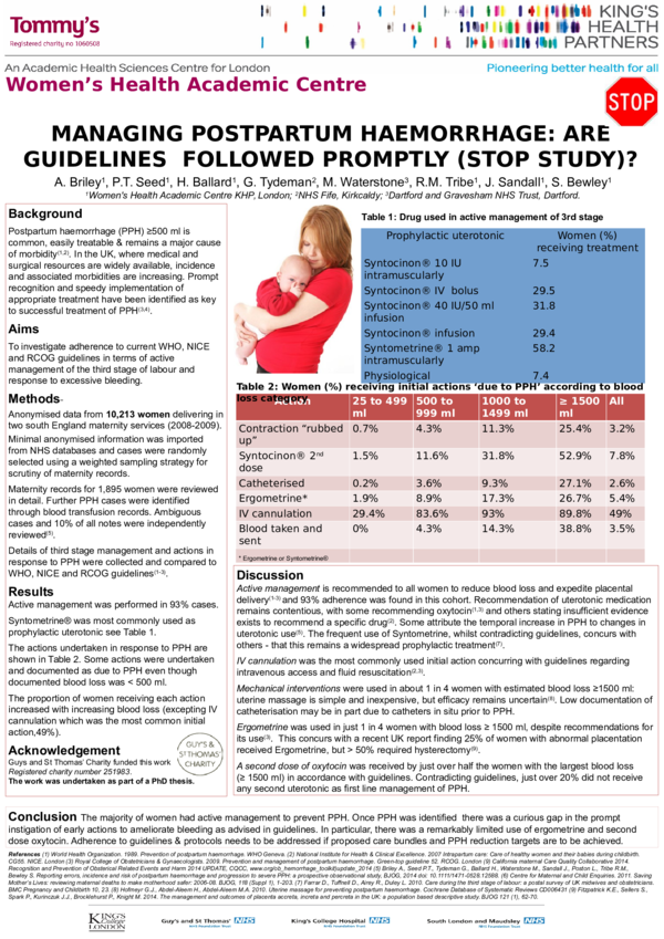 (PPT) PLD.20 Postpartum haemorrhage: immediate management and failures ...
