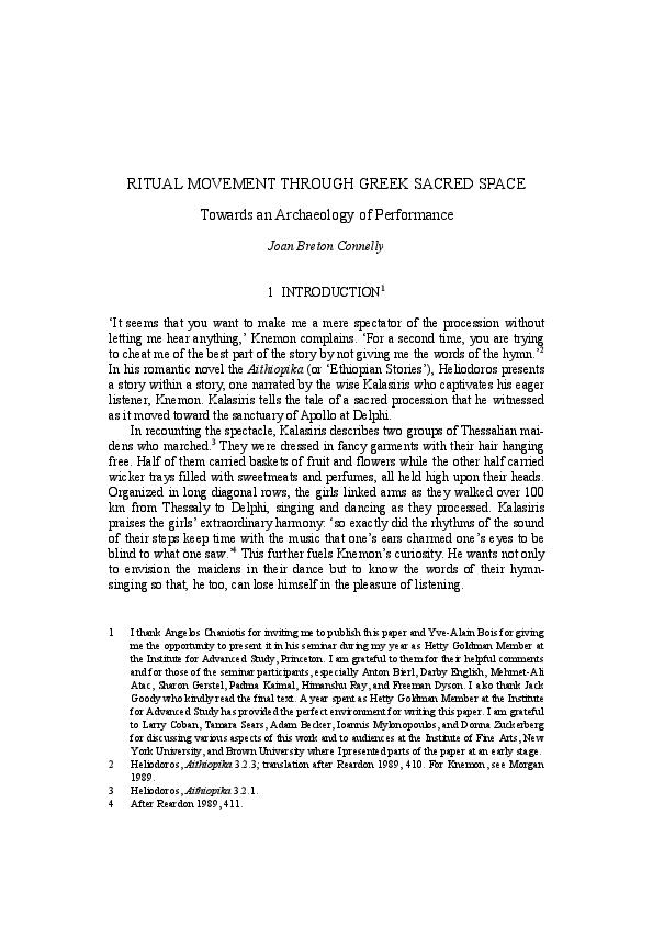 (PDF) RITUAL MOVEMENT THROUGH GREEK SACRED SPACE Towards an Archaeology ...