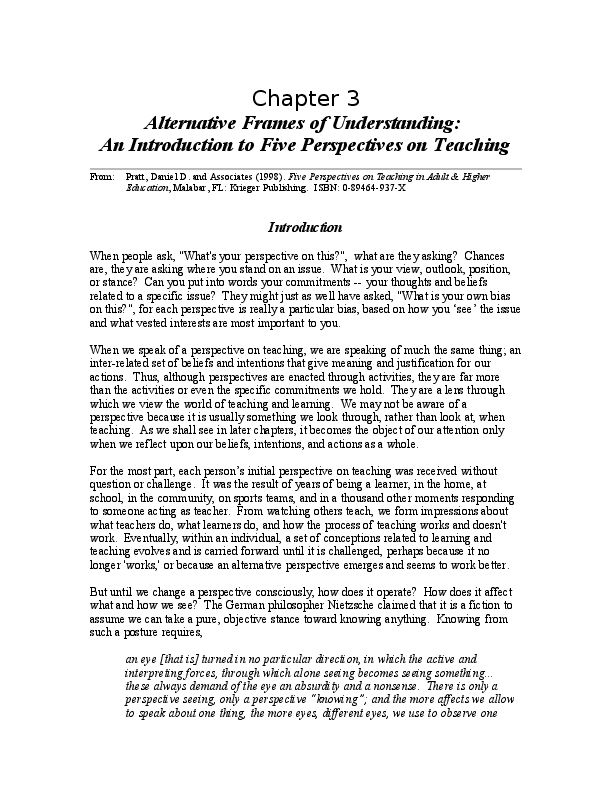 (DOC) Five Perspectives on Teaching