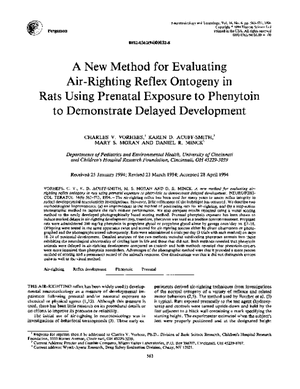 (PDF) A new method for evaluating air-righting reflex ontogeny in rats ...