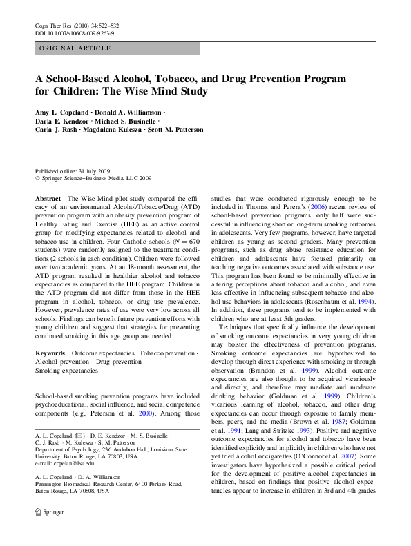 (PDF) A School-Based Alcohol, Tobacco, and Drug Prevention Program for ...