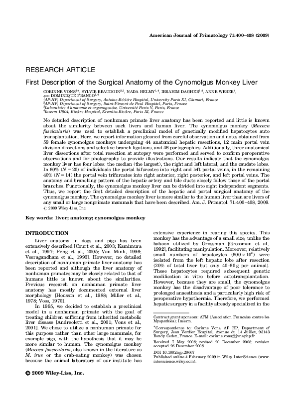 (PDF) First description of the surgical anatomy of the cynomolgus ...