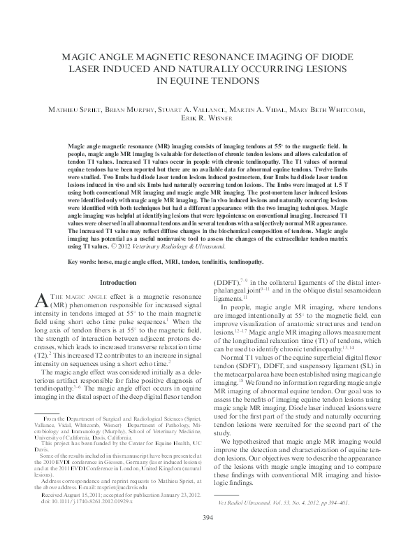 (PDF) MAGIC ANGLE MAGNETIC RESONANCE IMAGING OF DIODE LASER INDUCED AND ...