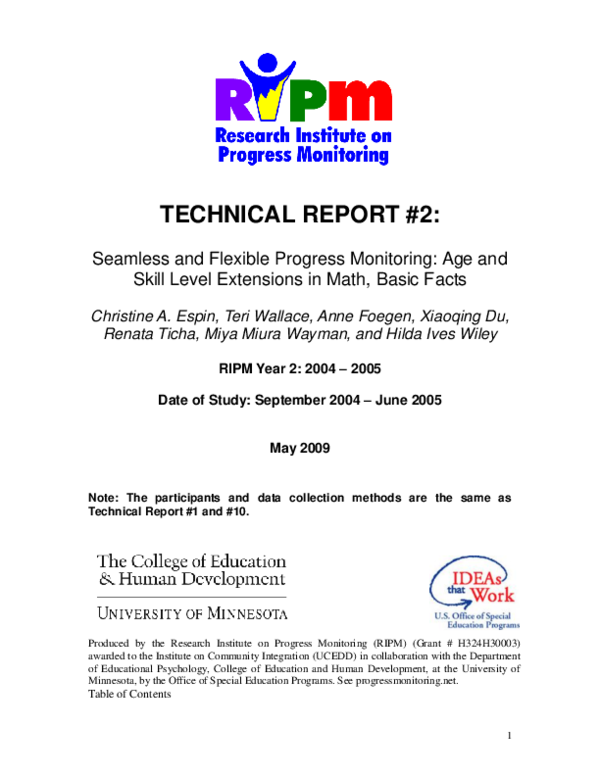 (PDF) TECHNICAL REPORT #2: Seamless and Flexible Progress Monitoring ...