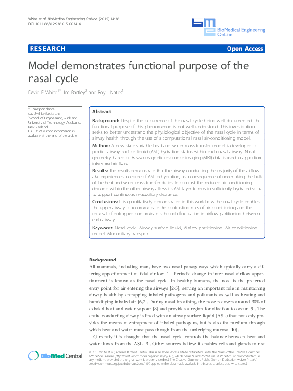 (PDF) Model demonstrates functional purpose of the nasal cycle