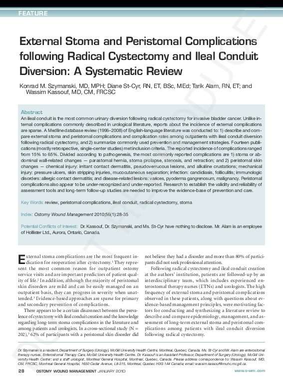 (PDF) External stoma and peristomal complications following radical ...