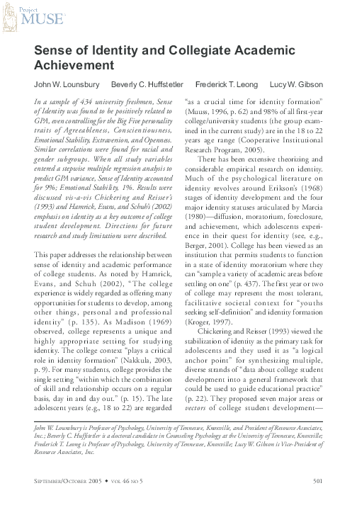 (PDF) Ego Identity and Motivation: An Empirical Study of Achievement ...