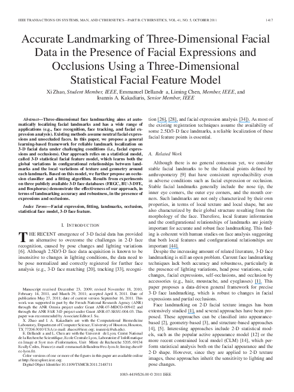 (PDF) Accurate Landmarking of Three-Dimensional Facial Data in the Presence of Facial ...